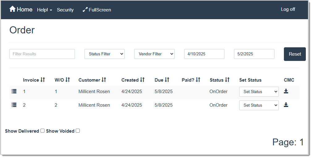 Working With Work Orders